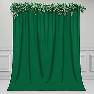 PureFit Green Backdrop Curtains for Parties, Birthday, Photoshoot, Wedding, Pooja – Non Reflective Background Curtains for Decoration, Velvety Soft Long Drapes, 5×10 ft, Set of 2 Panels