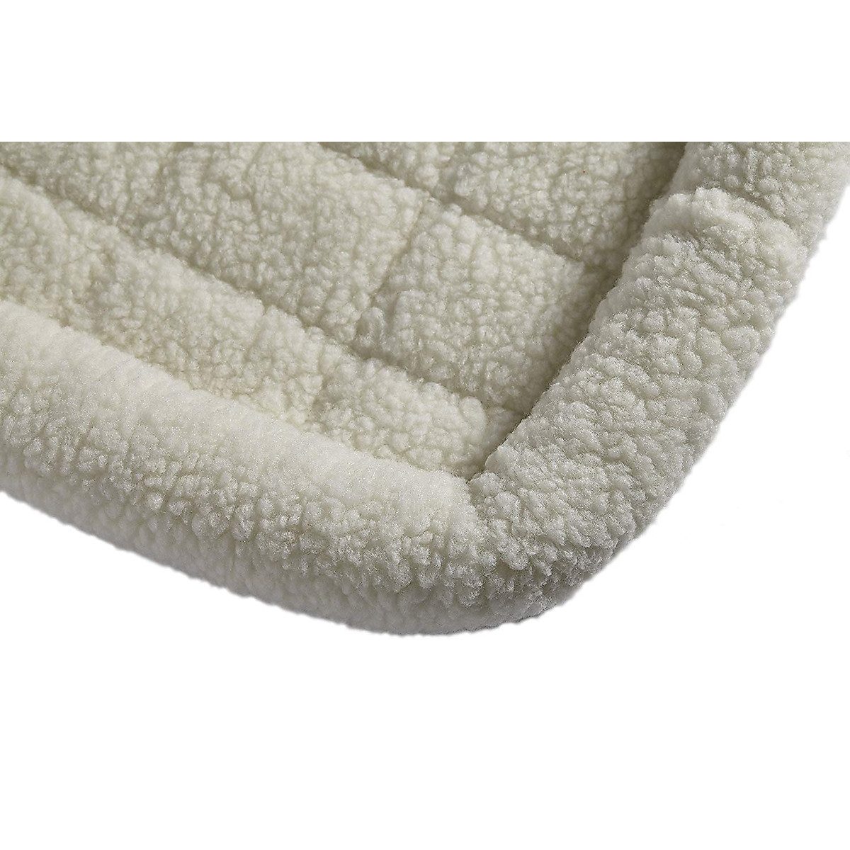 MidWest Homes for Pets Bolster Dog Bed 36L-Inch White Fleece Dog Bed w/ Comfortable Bolster | Ideal for Intermediate Dog Breeds & Fits a 36-Inch Dog Crate | Easy Maintenance Machine Wash & Dry