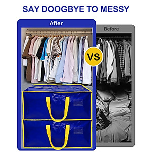 4P Extra Large Moving Bags, Heavy Duty Moving Bags for Clothes, Waterproof Storage Bags for College Dorm, Moving Totes Alternative To Oversize Moving Box Blue