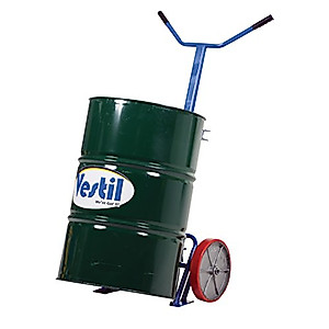 Vestil DBT-1200-P Steel Drum Truck with Y Handle, Poly-On-Steel Wheels, 800 lbs Load Capacity, 60" Length X 29" Width
