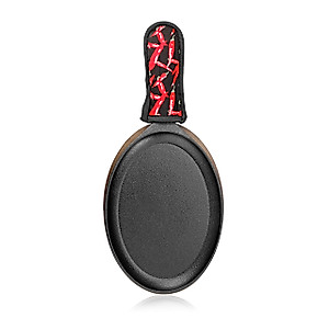 New Star Foodservice 1028744 Commercial-Grade Hot Skillet Handle Cover Holder, Hot Handle Holders/Mitts, Red Peppers Pan Cotton Handle Sleeve, Set of 6