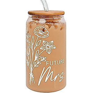 Bride To Be Gifts - Bridal Shower Gift - Engagement Gifts for Women, Bachelorette Gifts for Bride, Bride Gifts - Bachelorette Party Favors, Wedding Bridal Shower Decorations - Future Mrs Can Glass