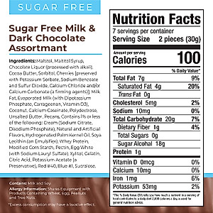 Asher's Sugar Free Chocolate Candy Assortment - Kosher, Keto, Milk & Dark Chocolates (15 pieces, 8 oz.)