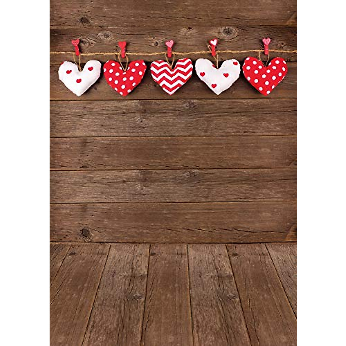 LTLYH 7x5ft Valentine's Day Wooden Board Backdrop Valentine's Day Love Hearts Vintage Wood Plank Backdrop Kid Baby Lovers Girl Photography Decorations Photo Background 091