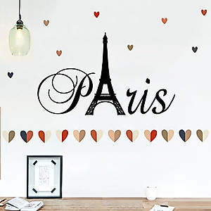 Lchen Paris Eiffel Tower Removable PVC Wall Sticker Home Kids Room Decor Art Decal(12.6"x19.7")