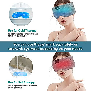 Sleep Mask with Bluetooth Headphones 24 White Noise, Ice-Feeling Bluetooth Sleep Mask Ultra-Thin Speaker Sleep Headphone Mask for Side Sleepers Blackout Eye Mask for Airplane, Nap, Travel（Gray）
