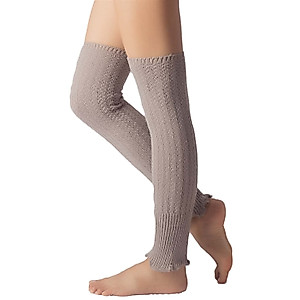 iB-iP Women's Ballet Dancer Running Aerobics Costume Stretch Leg Warmer, Size: One Size, Light Grey