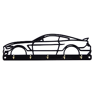 Generic Key Holder Hanger Rack Compatible with 2017 Ford Mustang GT350 S550 6th Gen Sixth Generation Keys and Keychains Accessory Silhouette Wall Art, Black