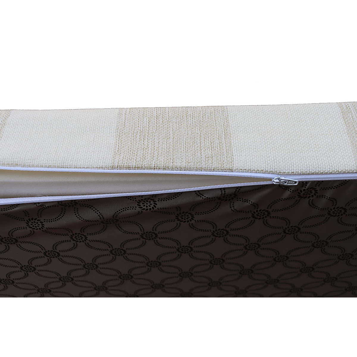 Jininworl Custom Size Seat Cushions, Non-Slip Bay Window Seat Cushions,Outdoor/Indoor Plaid Fabric Bench Pad Chair Pads for Patio Porch Swing Garden Kitchen (Beige and White, 60" x 15" x 2")