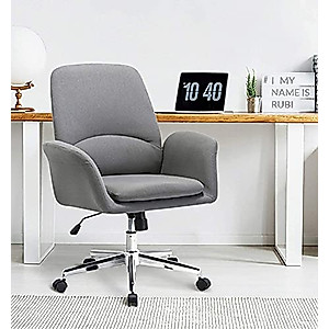 NOVIGO Upholstered Home Office Chair with Comfy Back Support for Conference Room Study Grey