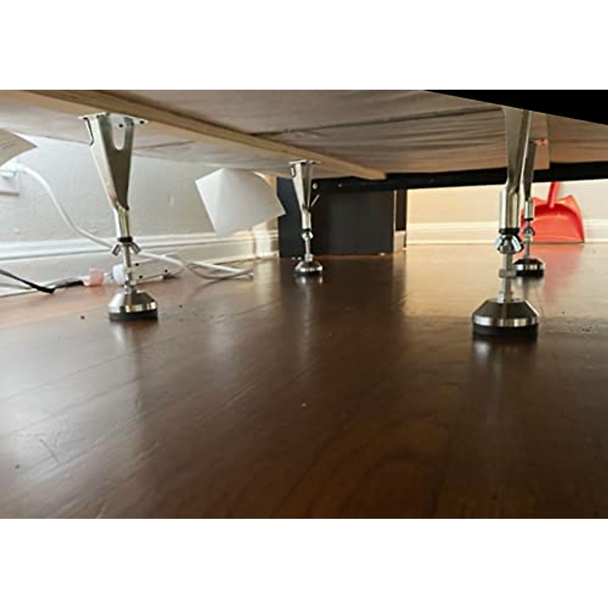 ironwork 2 Pcs Adjustable Height Center Support Leg for Bed Frame, Wooden Bed Center Slat Support Leg, Heavy Furniture Support Leg Replacement Foot, XXM26