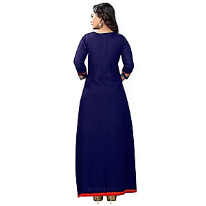ziya Rayon Long Women Dress Printed Kurti Women Formal & Party Wear 96 (40), Blue
