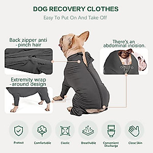 Dog Cone Alternative After Surgery for Large, Comfy Dog Onesie Recovery Suit for Surgery Male, Spay Dog Shirts for Medium Dogs Girl Female (XXXL Boxer)