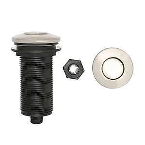 Garbage Disposal Air Switch, DUAL OUTLET Sink Top/Counter Top Waste Disposal On/Off Switch For Insinkerator, Waste King Garbage Disposals Without Switch Access by Essential Values (Brushed Nickel)