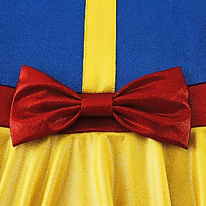 EQSJIU Girls Princess Costume Dress up Birthday Party Cosplay Halloween Outfits Dresses Bowknot 7-8 Years