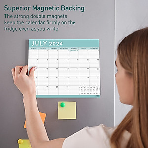 S&O Teal 2024 Magnetic Fridge Calendar Runs from Now to December 2024 - Tear-Off Refrigerator Calendar to Track Events & Appointments - Magnetic Calendar for Fridge for Easy Planning - 8"x10" in.