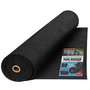 Super Geotextile 4, 6, 8 oz Non Woven Fabric for Landscaping, French Drains, Underlayment, Erosion Control, Construction Projects - 8 oz (3X300)
