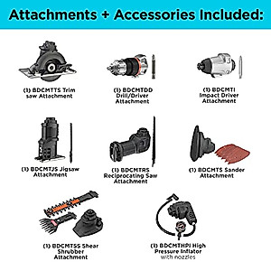 BLACK+DECKER MATRIX 20V MAX Power Tool Kit, Includes Cordless Drill, 12 Attachments and Storage Case (BDCDMT1212KITC1)