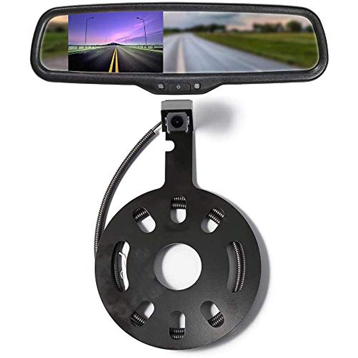 EWAY Backup Rear View Spare Tire Mount Camera for Jeep Wrangler 2007-2018 with 4.3" Anti-Glare Mirror LCD Monitor Reverse Camera with Removable Guideline