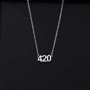 TGBJE 420 Necklace 420 Science Gift THC Gift CBD Gift Pot Lovers Gift Cannabis Gift CBD Pot Weed Gift (420 necklace)