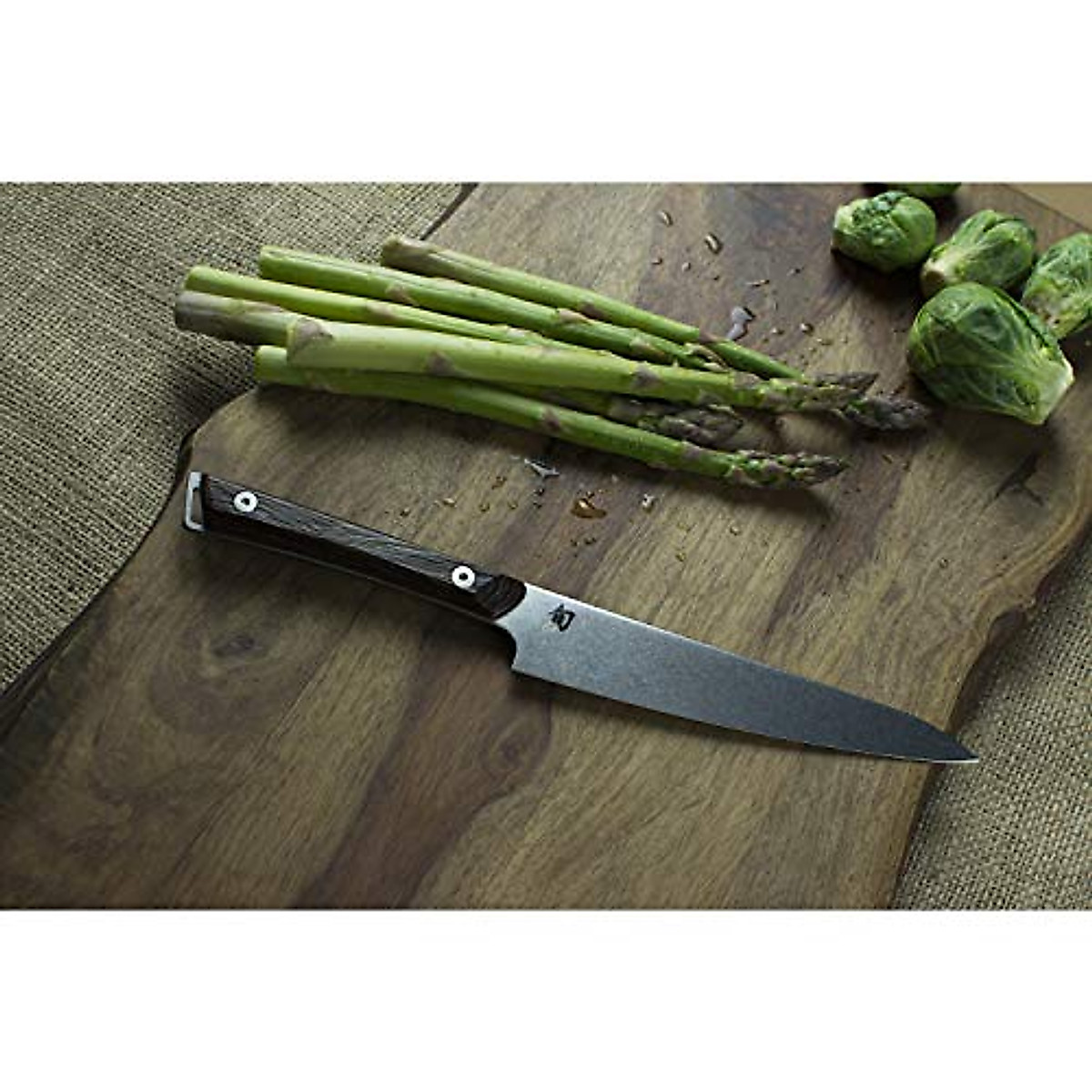 Shun Cutlery Kanso Utility Knife 6", Narrow, Straight-Bladed Kitchen Knife Perfect for Precise Cuts, Ideal for Preparing Sandwiches or Trimming Small Vegetables, Handcrafted Japanese Knife,Silver