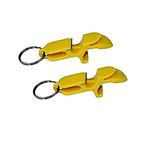 Beer Shotgun tool bottle opener keychain - 2 pack - Yellow - beer bong shotgunning tool - great for parties, party favors, gift, drinking accessories