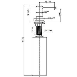 KMEINO Gold Soap Dispenser, Built in Undermount Soap Dispenser Brass Commercial, Brushed Gold Metal Pump Head Liquid Lotion Kitchen Countertop Soap Dispenser with 500ml PP Bottle