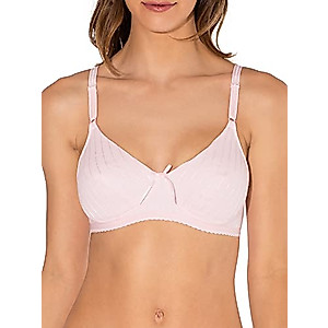 Fruit of the Loom Women's Lightly Lined Wire-Free Bra, White/Bittersweet Pink, 34B