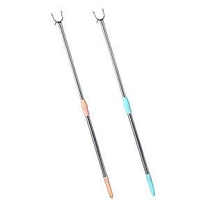 GANAZONO 6 Pcs Clothes Pole Retractil De Stainless Steel Retractable Clothesline Boot Stand Outdoor Clothes Hook Pole Closet Stick for Hanging Clothes Telescoping Reach Stick