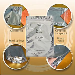 SARKA 30 Food Storage 1 Gallon Mylar Bags- Long Term and Extra Thick Baggies- Resealable Food, Jewelry, Accessories Bags- 14"L x 10"W x 2"H