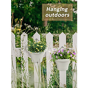 MADHOLLY 6Pcs Hanging Vertical Planter- Plastic Wall-Hanging Flowerpot with Hooks Leaky Grid- Free Combination Wall Mounted Planter for Outdoor Yard Garden Indoor Hanging Decorations (Off-White)