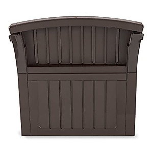 Suncast 31 Gallon Patio Seat Outdoor Storage and Bench Chair, Java (2 Pack)