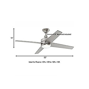 Mercer 52 in. LED Indoor Brushed Nickel Ceiling Fan