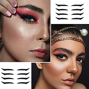 Maitys 36 Pairs Black Glitter Eyeliner Stickers, Instant Sticky Eye Makeup, Waterproof, Suitable for Parties, Nightclubs, Halloween, Stylish, Easy to Use