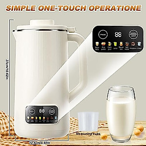 Nut Milk Maker Machine,20 Oz Automatic Cleaning Soy Milk maker with 8 Modes and 10 Leaf Blades,Homemade Almond, Oat, Soy, Etc Grain, Almond Milk Maker Machine with Delay Start Free Filtering and Keep Warm (White)