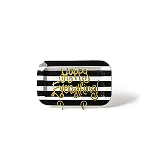 HAPPY EVERYTHING! Black Stripe Mini Rectangle Platter