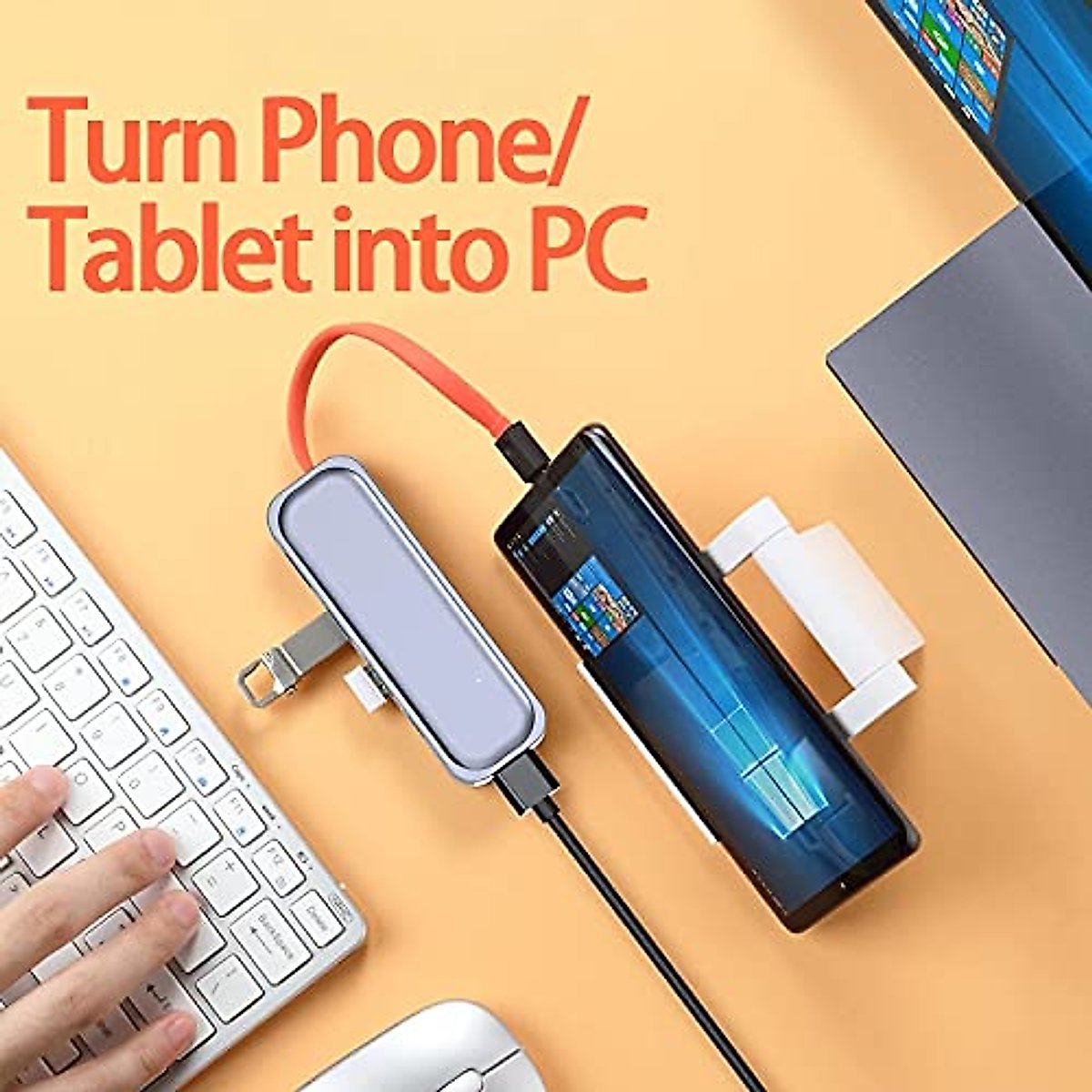 WPYYI USB C Hub HDMI with PD Power Adapter for Laptop Type C Docking Station for Phone USB Splitter 100W with 4K Output‘