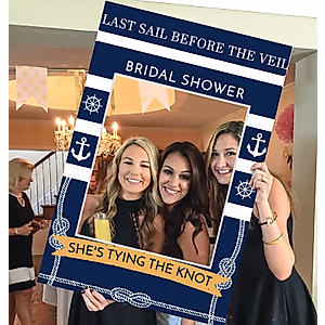 LaVenty Nautical Bachelorette Party Decorations Boat Last Sail Before The Veil Party Supplies Nautical Bridal Shower Party Supplies Get Nauti Party Photo Booth Props Frame
