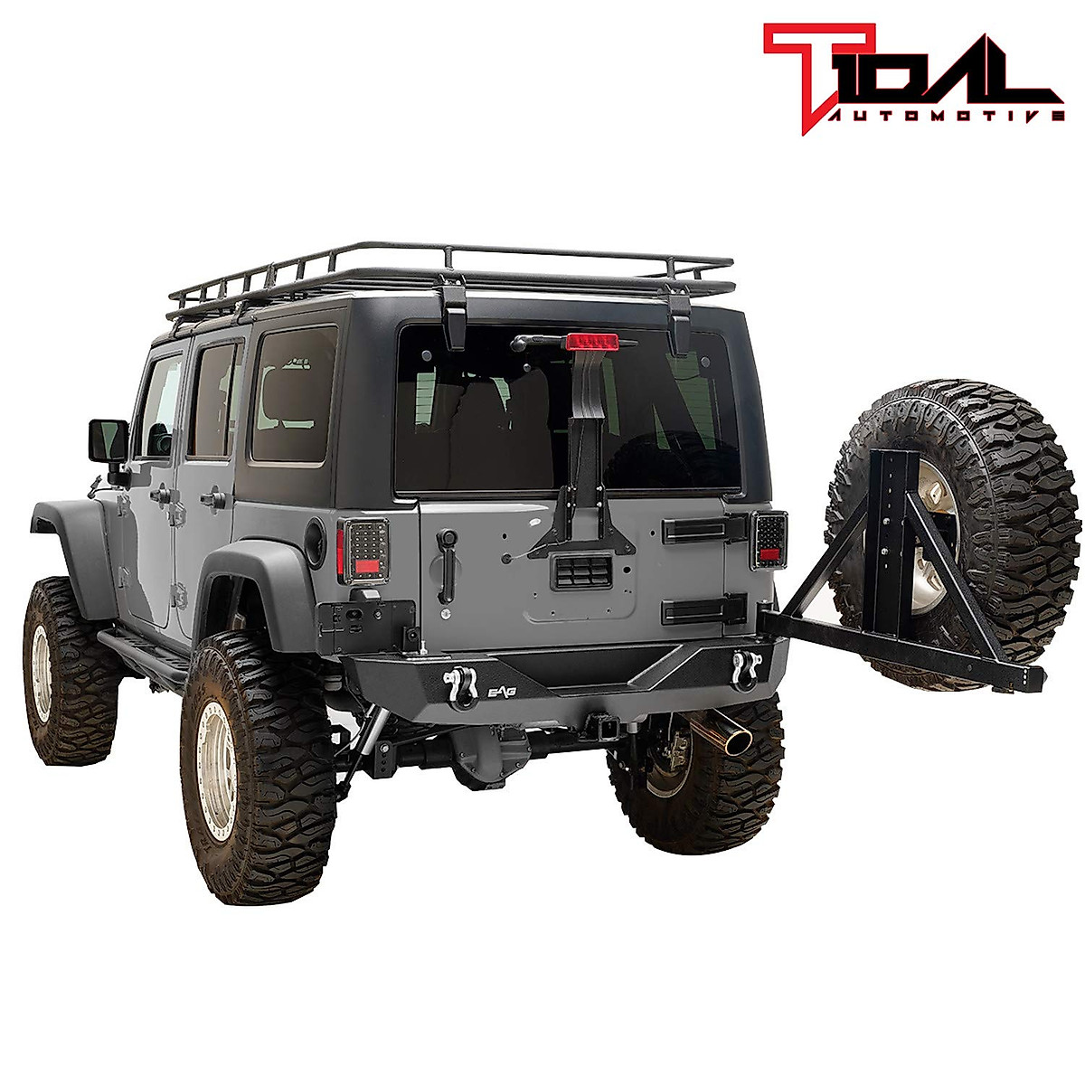 Tidal Fit for 07-18 Wrangler JK Rear Bumper W/Secure Lock Tire Carrier
