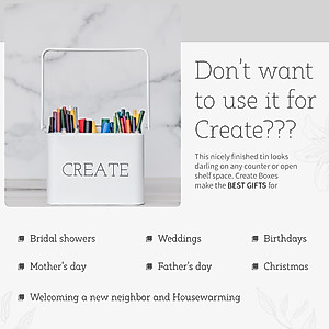 Lola Creates Craft Box - Art Bin Storage Container - Art Supply Organizer - Office Caddy - Pencil Organizer - Desk Marker Organizer - Craft Supplies Storage