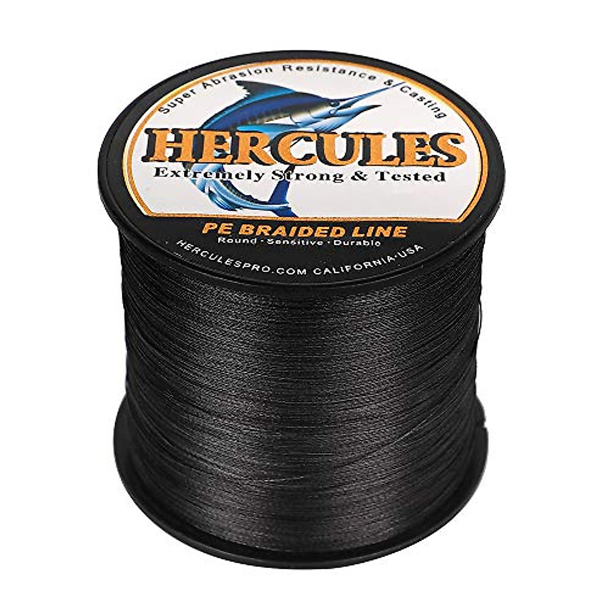 HERCULES Super Cast 100M 109 Yards Braided Fishing Line 200 LB Test for Saltwater Freshwater PE Braid Fish Lines Superline 8 Strands - Black, 200LB (90.7KG), 0.75MM