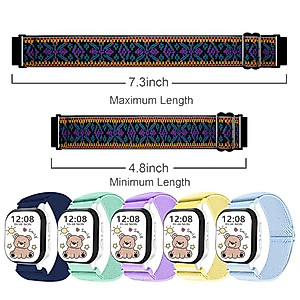Khxriypha Nylon Band Replacement for Kids Compatible with Gizmo Watch Edition/Gizmo Watch 3/2/1 Gabb Watch/SyncUP Watch Elastic Sport Loop Bands with Adjustable Buckle for Girls/Boys