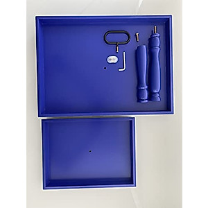 Nimbus Industries LLC Royal Blue Rectangular Two-Tiered Tray with Handle