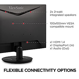 ViewSonic VX2416 24 Inch 1080p 1ms 100Hz Gaming Monitor with IPS Panel, FreeSync, Eye Care, HDMI and DisplayPort
