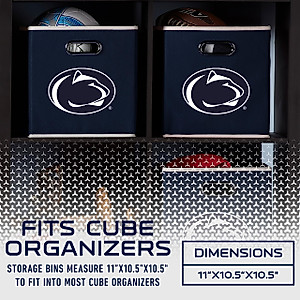 Franklin Sports Storage Bin - Made to Fit Storage Bin Shelf Organizers - 10.5" x 10.5" - College Officially Licensed White