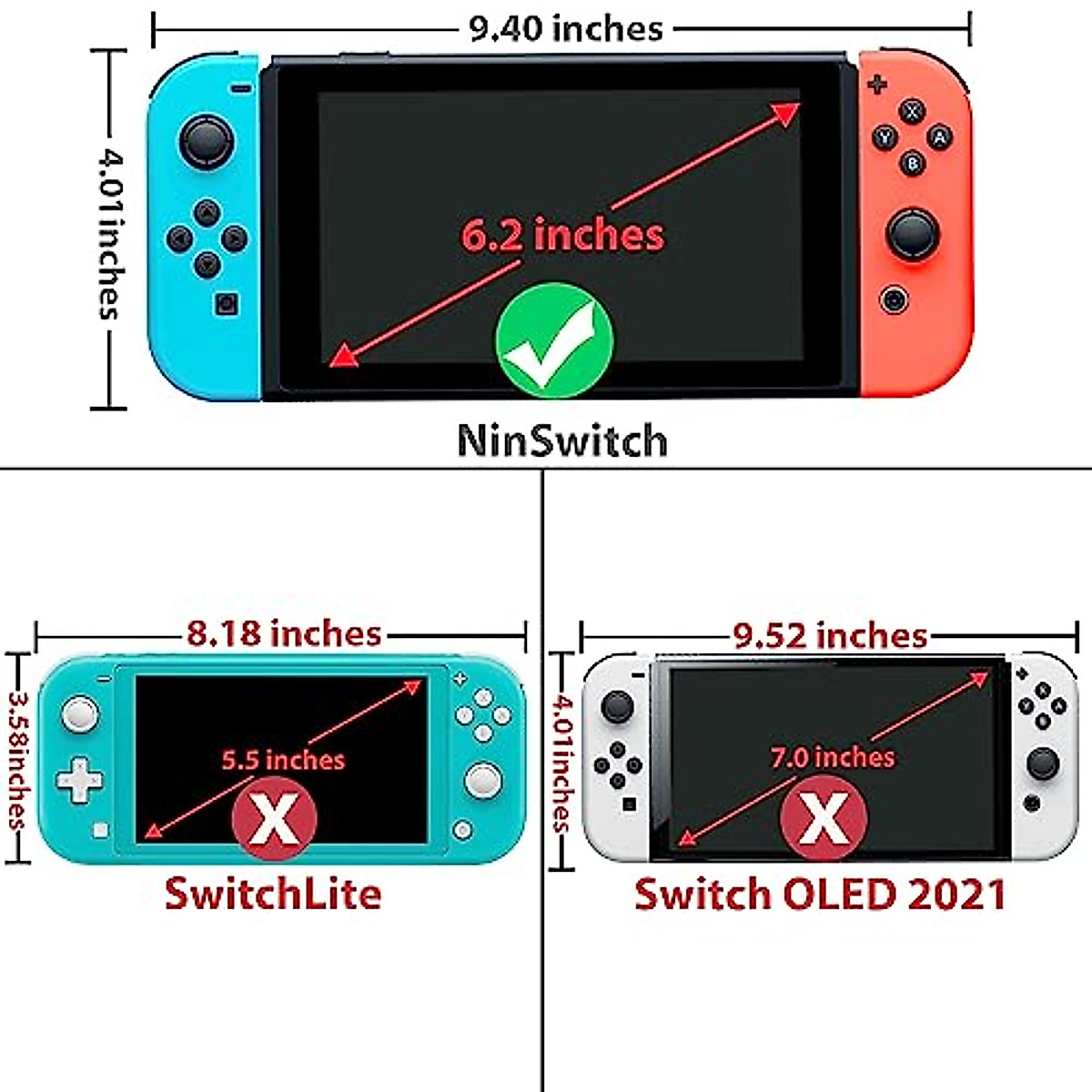 Nintendo Switch Screen Protector, TJS [Tempered Glass] [2-Piece] [Works While Docking] - 0.3mm Thickness/Bubble Free/Ultra Clear/9H Hardness/Anti-Scratch/Shatterproof/Anti-Fingerprint (Clear)
