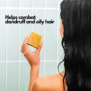 SoapFactory Organic Solid Dandruff Shampoo Bar for Oily Hair, Hair Soap with Tea Tree and Rosemary Oil, 100% Natural, Vegan, Handmade, Plastic Free, 3 ounce