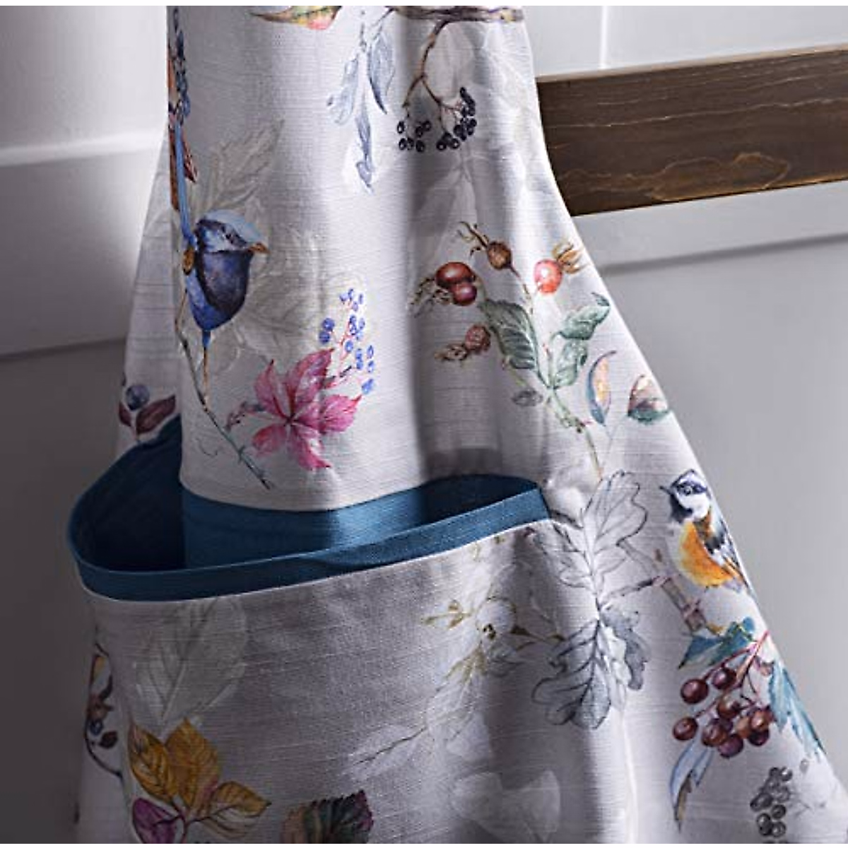 Maison d' Hermine Apron 100% Cotton 1 Piece Adjustable Neck Strap Apron with Center Pocket & Long Ties for Mothers Day Gifts, Chef, Women & Men, Equinoxe (Grey) - Thanksgiving/Christmas(27.50"x31.50")