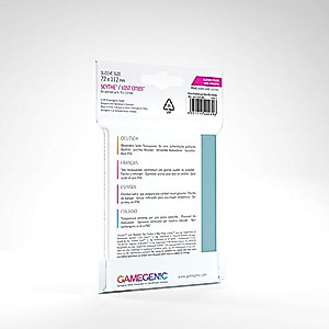 Prime Board Game Sleeves | Pack of 60 Extra-Clear Sleeves | 72 by 112 mm Card Sleeves Optimized for Scythe and Lost Cities | Premium Card Protection | FFG Magenta Color Code | Made by Gamegenic