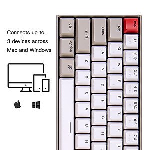 Keychron K14 Bluetooth 5.1 Wireless Mechanical Keyboard with Keychron Brown Switch/Rechargeable Battery, 72 Keys Compact Keyboard Compatible with Mac Windows